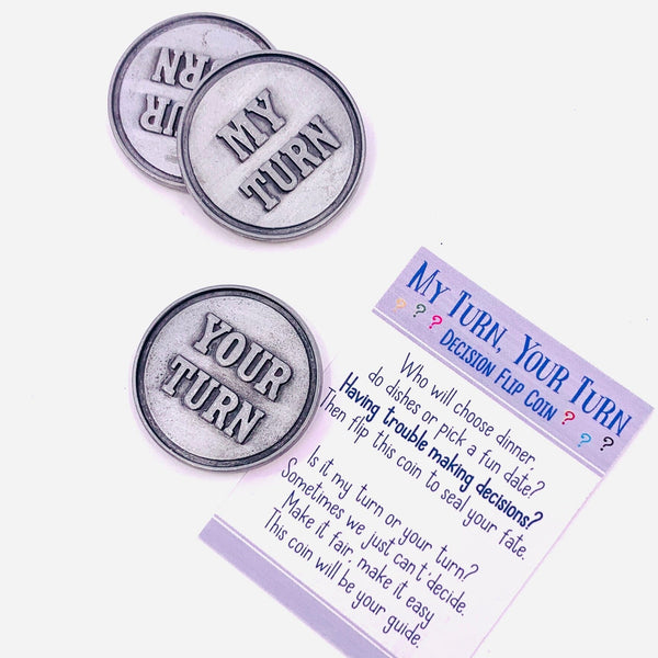My Turn, Your Turn Decision Flip Coin Pocket Charm - Luke Adams Glass ...