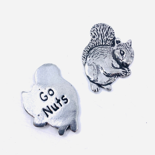 Pewter Good Luck Coin, Go Nuts - Luke Adams Glass Blowing Studio