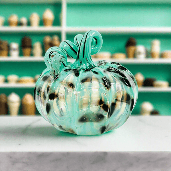 Mint Choc Chip, Squat Pumpkin - Luke Adams Glass Blowing Studio