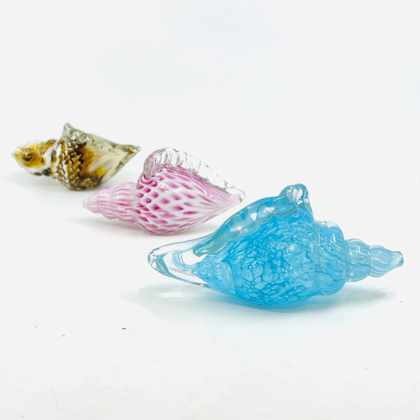 Glass Seashell, Blue - Luke Adams Glass Blowing Studio