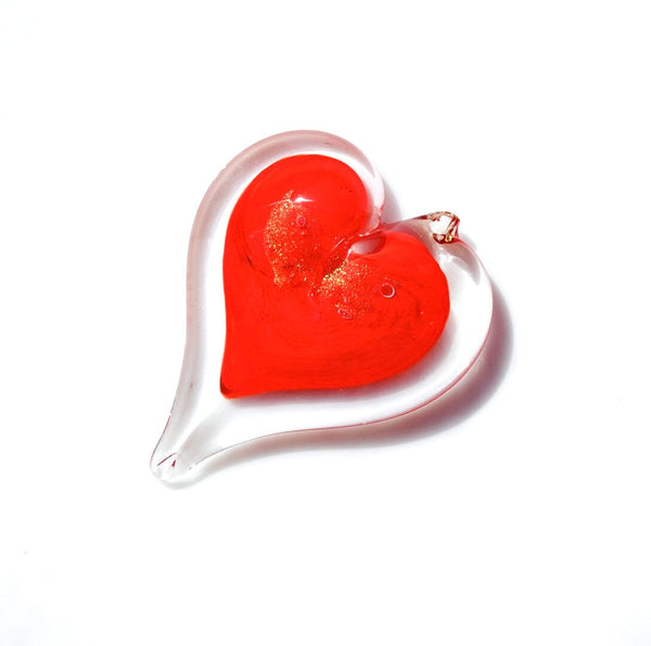 Glass Heart Suncatcher - Light - Luke Adams Glass Blowing Studio
