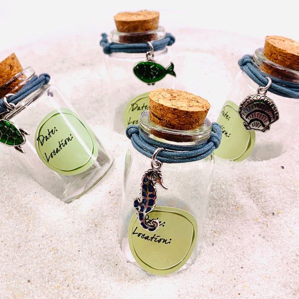 Keepsake Sand Jar and Bracelet, Seashell - Luke Adams Glass Blowing Studio