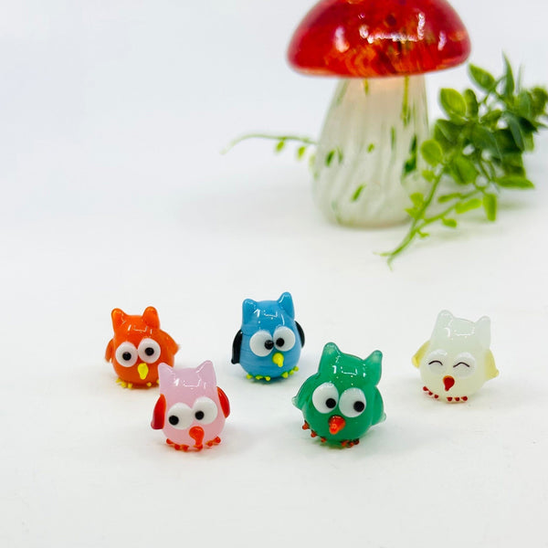 Teeniest Glass Owls - Surprise - Luke Adams Glass Blowing Studio