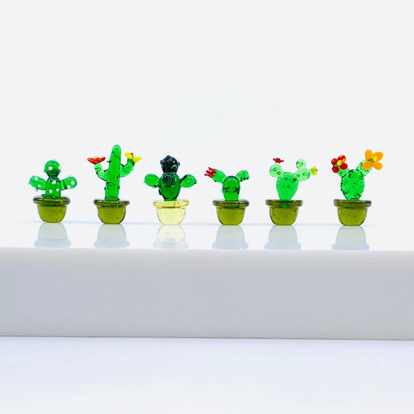 Mini Glass Cactus, Nopales - Luke Adams Glass Blowing Studio