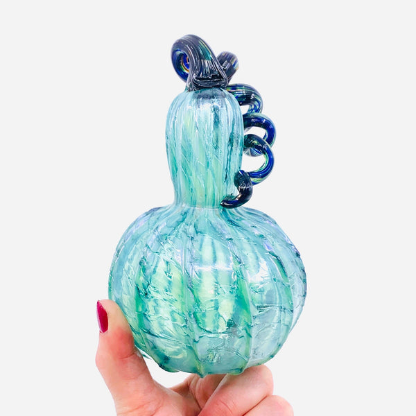 Tiffany Ripple Gourd - Luke Adams Glass Blowing Studio